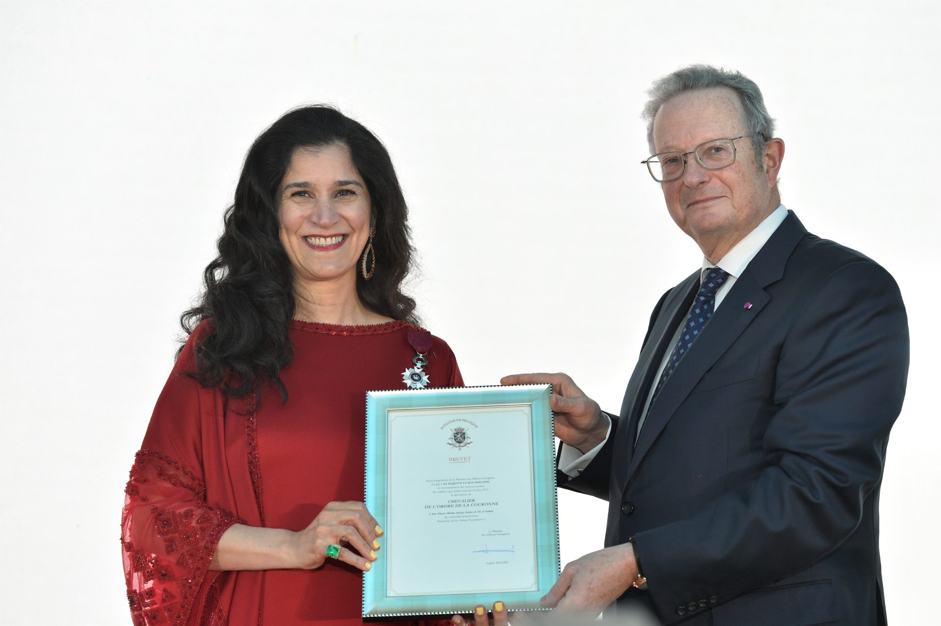 The Belgian Crown’s Insignia of Knight for HH Sheikha Intisar – Sheikha ...